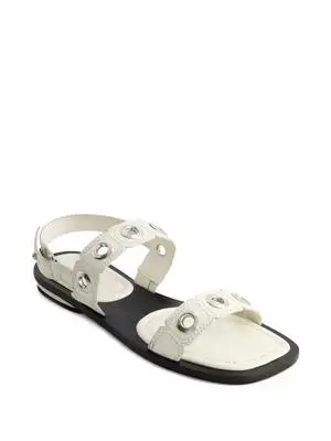 Bernardo 1946 Eyelet-embellished Flat Sandals - White
