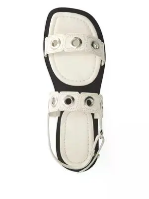 Bernardo 1946 Eyelet-embellished Flat Sandals - White