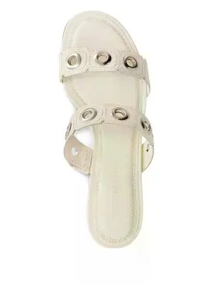 Bernardo Patra 55mm Eyelet Heeled Sandals - White
