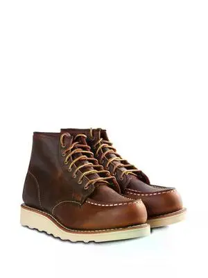 Red Wing Lace-up Leather Work Boots - Brown