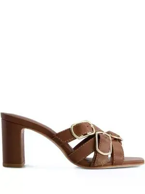 Bernardo 1946 80mm Double-buckle Slide Sandals - Brown
