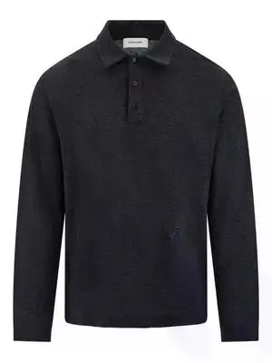FERRAGAMO Long-sleeve Polo Shirt - Grey