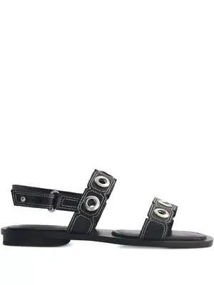 Bernardo 1946 Acro Grommet-embellished Flat Sandals - Black