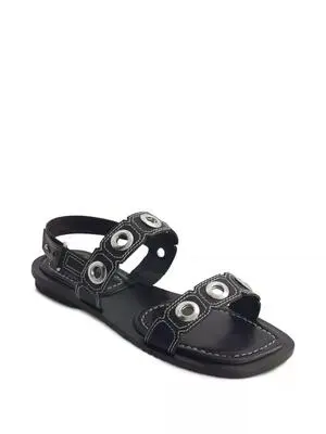 Bernardo 1946 Acro Grommet-embellished Flat Sandals - Black