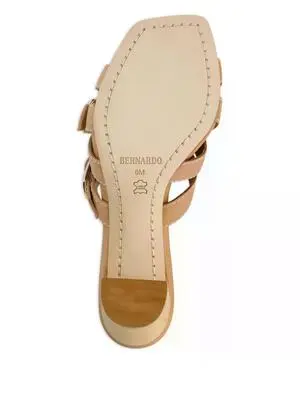 Bernardo Buckle-embellished Block-heel Sandals - Brown