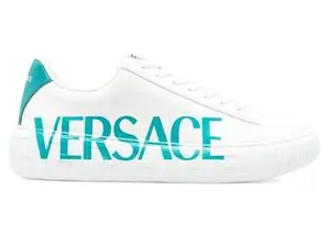 Versace Greca Sneakers - White/aqua Blue