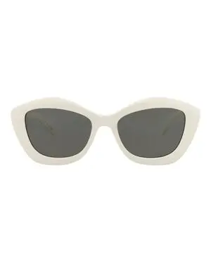 Saint Laurent Acetate Cat Eye Frame Sunglasses - Ivory Ivory Grey (sl68/30010684/004)