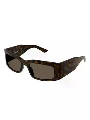Balenciaga Rectangle-frame Sunglasses - Brown