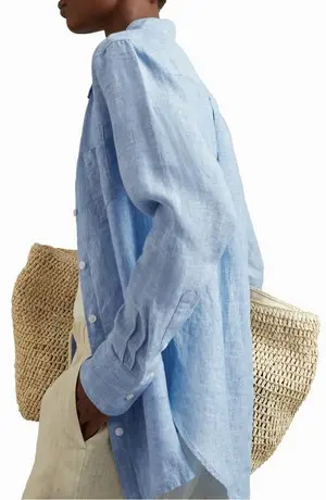 REISS Belle Linen Button-up Shirt