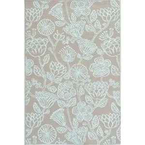 MAD MATS Line Flower Cool Aqua - Aqua And Grey