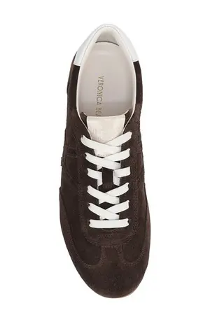 Veronica Beard Riviera Suede Low Top Sneakers - Espresso
