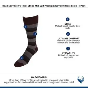 DEADSOXY Thick Stripe Mid-calf Dress Socks
