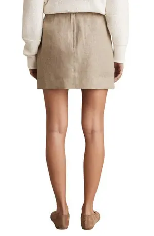 REISS Nikita Whipstitch Linen Miniskirt