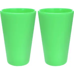 SILIPINT 16-ounce Pint Glasses, Set Of Two - Green