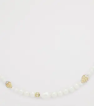 Alexander McQueen Faux Pearl And Skull Necklace