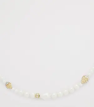 Alexander McQueen Faux Pearl And Skull Necklace