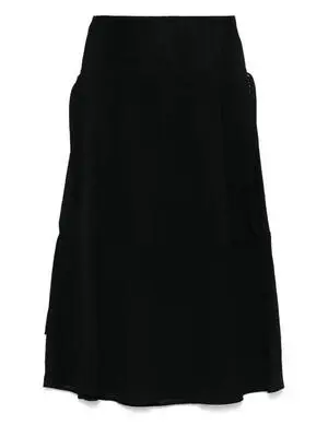 TOTEME Organic Cotton Tiered Skirt - Black