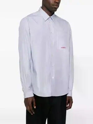 Valentino Garavani Striped Logo-embroidery Cotton Shirt