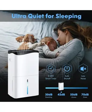 VOLENCA 100-pint Dehumidifier With Smart App And Alexa Control For Home And Basements