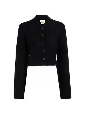 Khaite Silk-blend Cropped Cardigan - Black
