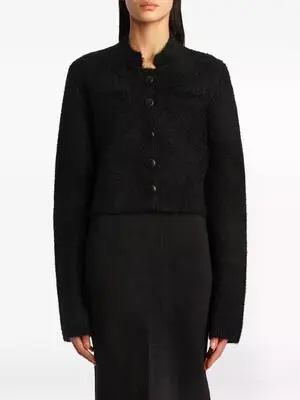 Khaite Silk-blend Cropped Cardigan - Black