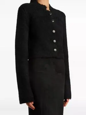 Khaite Silk-blend Cropped Cardigan - Black