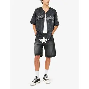 A BATHING APE Twin Star Printed Denim Shorts