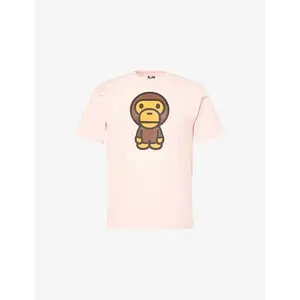A BATHING APE Baby Milo Graphic-print Cotton T-shirt - Pink