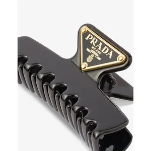 Prada Triangle-logo Metal Brass Claw Clip