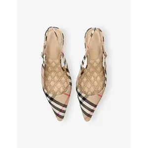 Burberry Check Dame Slingback Pumps