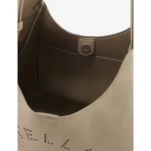 Stella McCartney Logo Hobo Faux-suede Shoulder Bag
