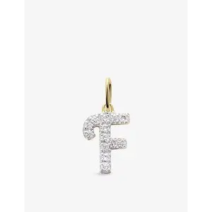 Monica Vinader Letter 'f' Lab-grown Diamond And 14ct Yellow-gold Charm - Yellow Gold