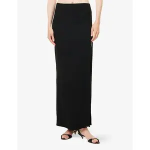TOTEME High Slit Darted Woven Maxi Skirt