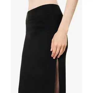TOTEME High Slit Darted Woven Maxi Skirt