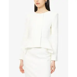 Roland Mouret Peplum Stretch-woven Jacket - Cream