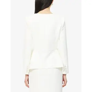 Roland Mouret Peplum Stretch-woven Jacket - Cream