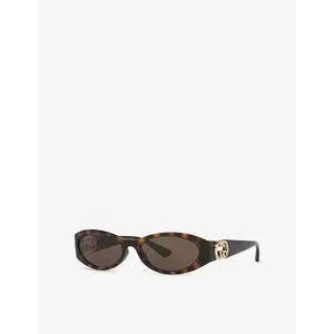 Gucci Gg1660s Oval Sunglasses - Brown
