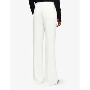 JOSEPH Morissey Comfort Cady Mid-rise Straight-leg Trousers - Ivory