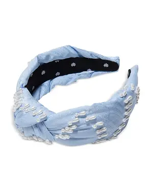 Lele Sadoughi Knotted Venus Embellished Headband - Cloudy Sky