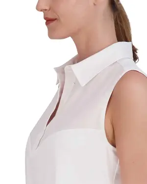 Foxcroft Ricki Mixed Media Top - White