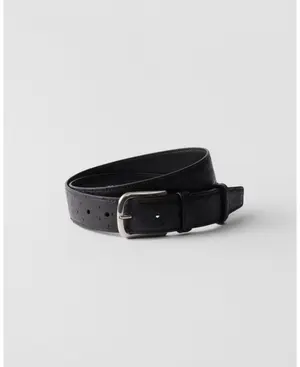 Prada Ostrich Leather Belt - Black