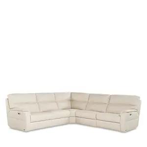 GIUSEPPE NICOLETTI Grazia Power Reclining 5 Piece Sectional - Torello /puro White