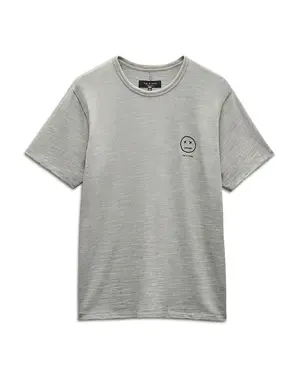 Rag & Bone Sour Face Embroidered Tee - Leaf Gray