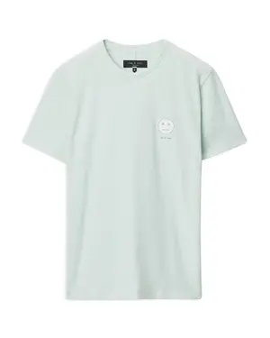 Rag & Bone Sour Face Embroidered Tee - Soft Gray