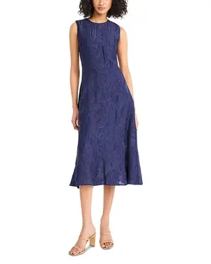 LUXELY Jacquard Midi Dress