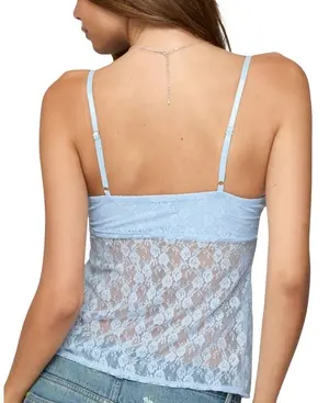 EDIKTED Sheer Lace Split Front Top