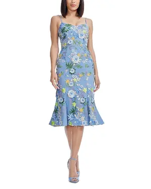 Dress The Population Allona Floral Applique Dress