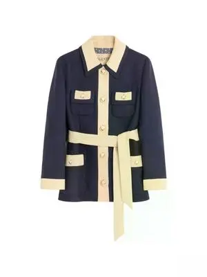 Valentino Garavani Caban Jacket With Belt - Blue