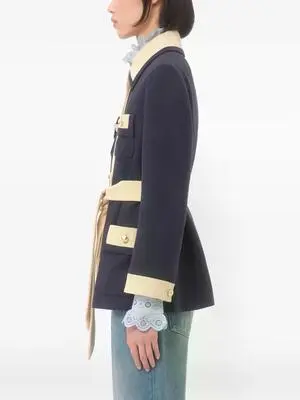 Valentino Garavani Caban Jacket With Belt - Blue