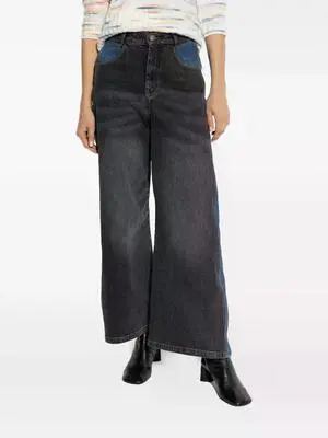 Munthe Contrast Panel Wide Leg Jeans